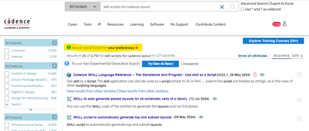 Leveraging Search Preference to Get the Best Out of support.cadence.com ...